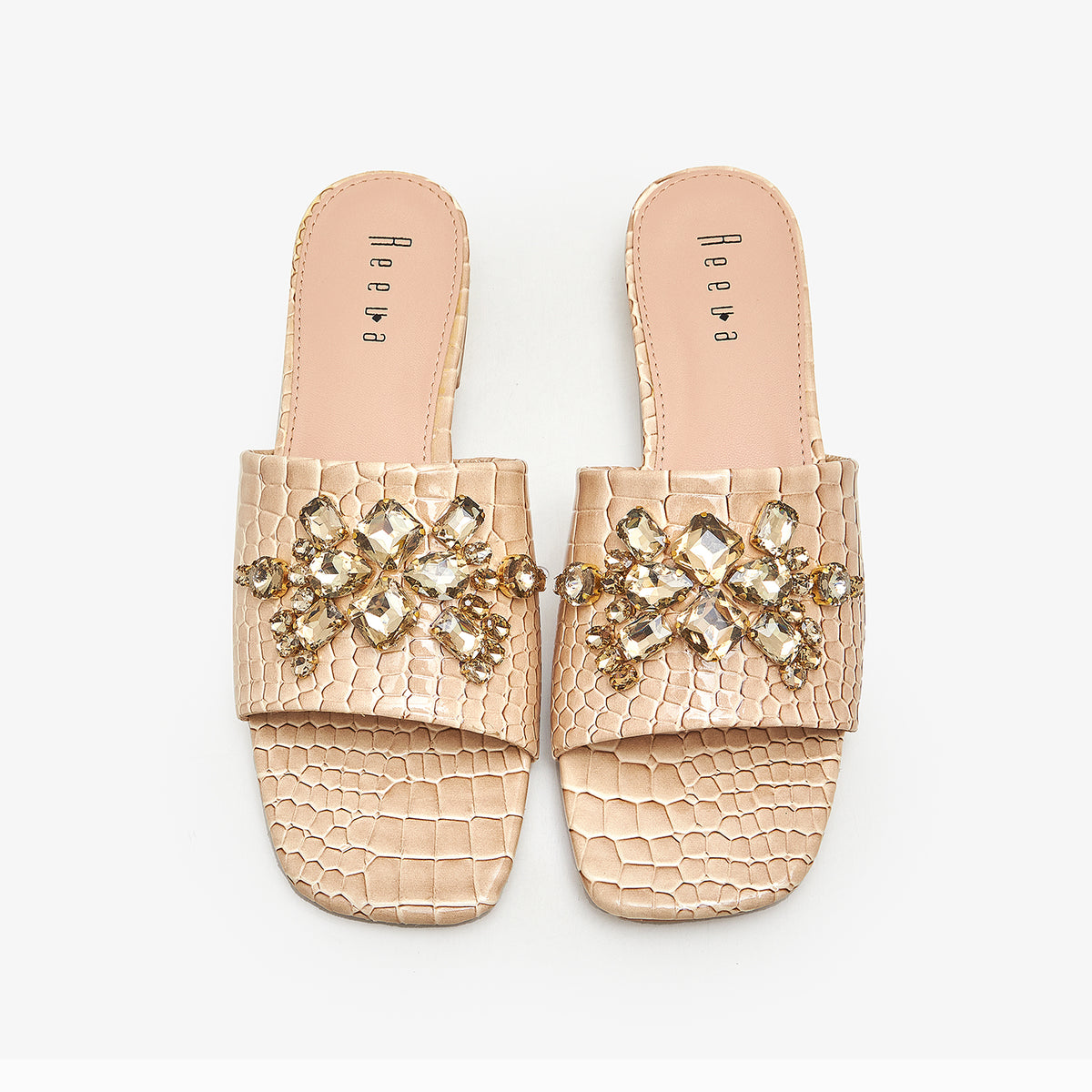 Buy YELLOW Stones Embellished Slides – ShoePlanet.pk