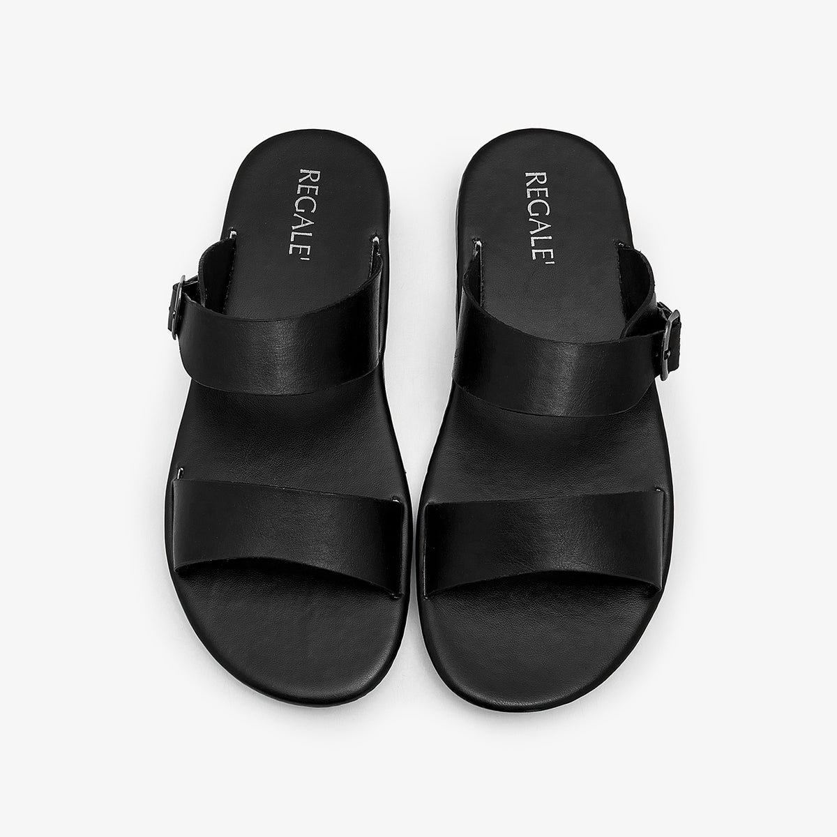 Buy BLACK Double Strap Leather Chappal – ShoePlanet.pk
