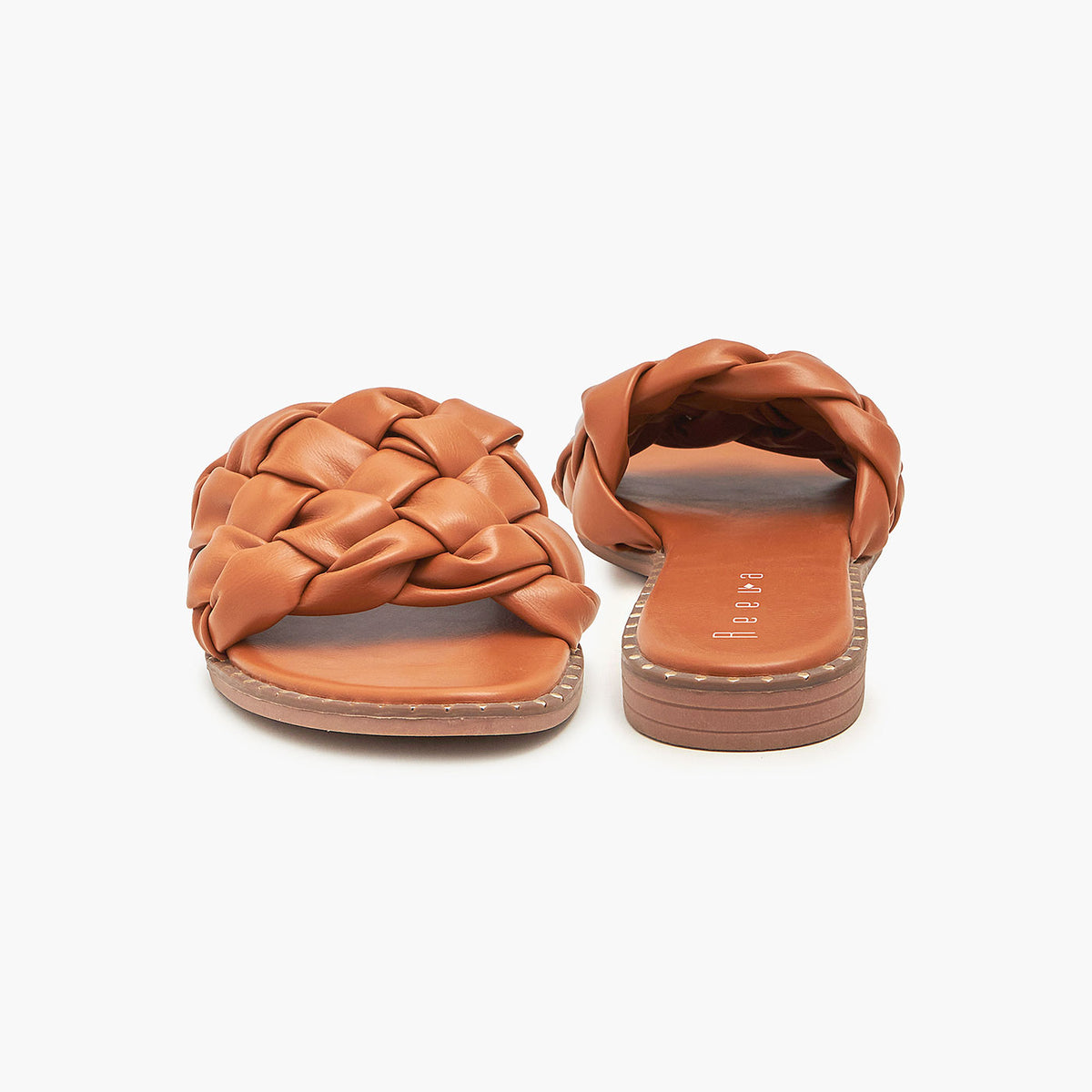 Buy TAN Braided Slides – ShoePlanet.pk