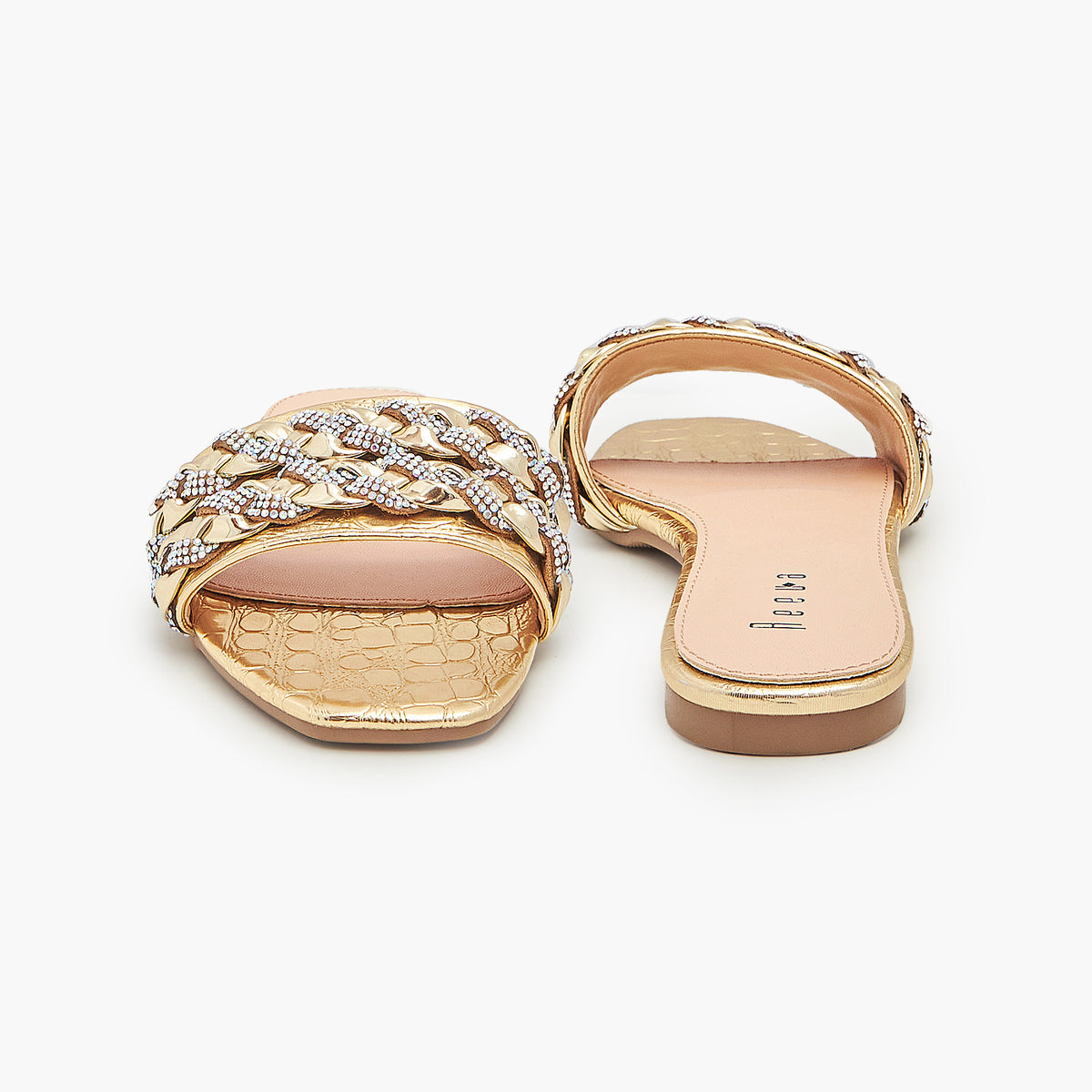 Buy GOLD Fancy Chappals – ShoePlanet.pk